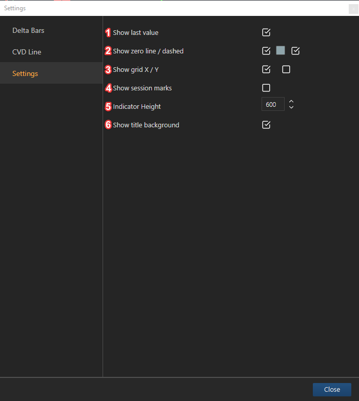 Other Settings Exocharts Help